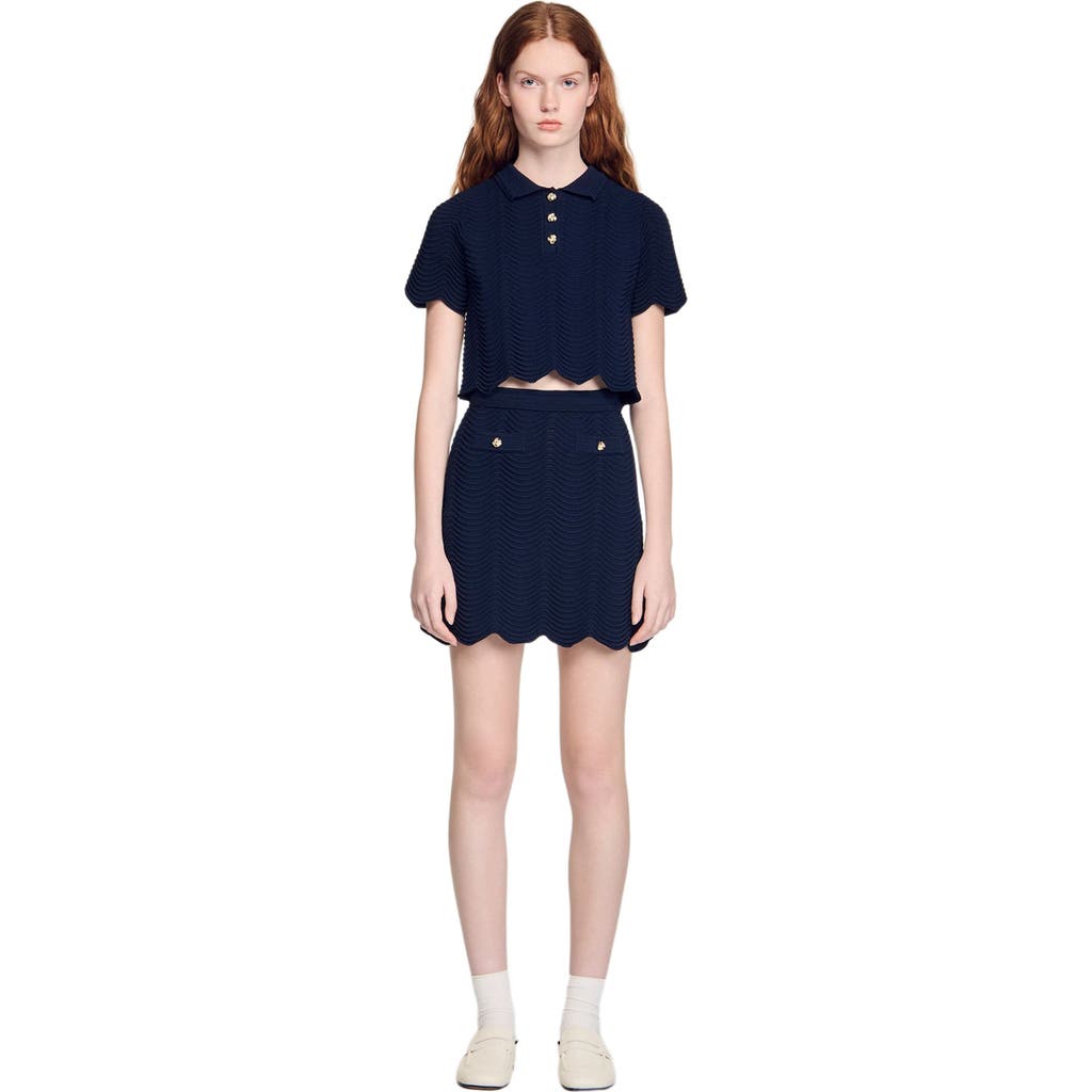 SANDRO Sandro Short Knit Flared Skirt